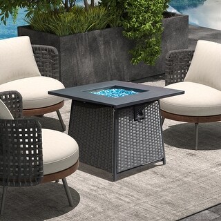 Steel Propane Fire Pits Table with Blue Glass Ball and ETL-Certified ...