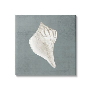 Stupell Conch Seashell Stipple Pattern Canvas Wall Art by Piddix - Bed ...