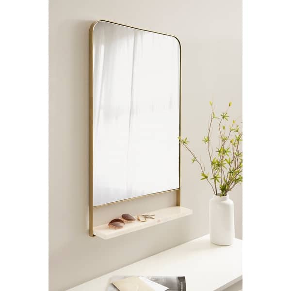 Kate and Laurel Chadwin Rectangle Wall Mirror with Shelf - 20x34 - On ...
