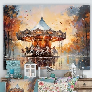 Designart "Carousel In Sunset Charm" Carousel Wall Art - Bed Bath ...