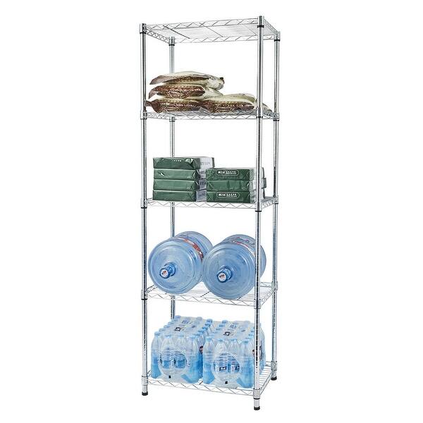 5-Tier Adjustable Steel Wire Shelving Silver - On Sale - Bed Bath ...