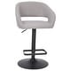 Modern Upholstered Adjustable Height Swivel Barstool with Footrest ...