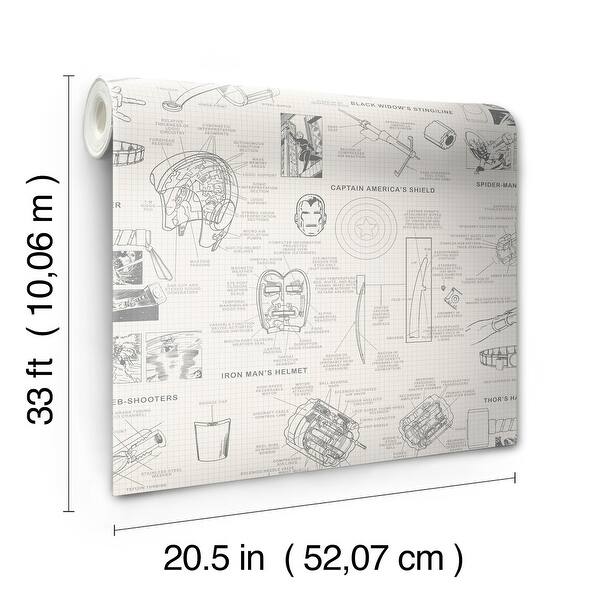 Marvels Heroes Schematics Cream Wallpaper - Bed Bath & Beyond - 39953433