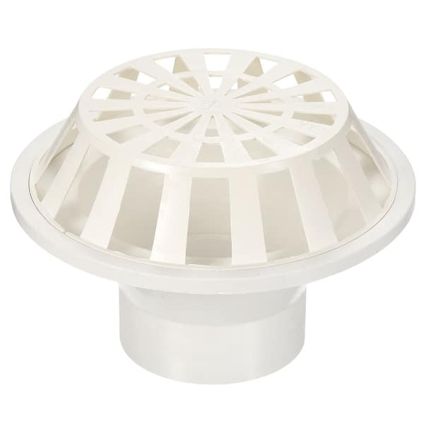 110mm OD PVC Straight Insert Floor Drain Grate Cover Strainer White ...