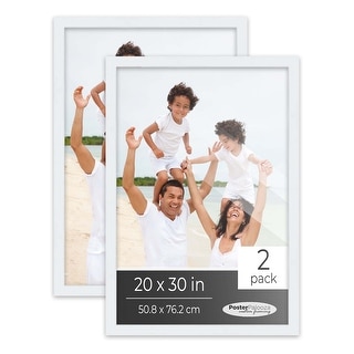 20x30 White Picture Frame Set Pack of 2 20x30 Wood Picture Frames for ...