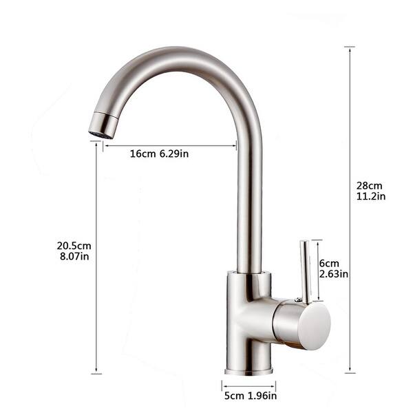 Modern Single Handle Kitchen Sink Faucet One Hole Chrome - Bed Bath ...