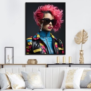 Designart "Avant-Garde Glam And Pop Art Woman With Mohawk III" Woman ...