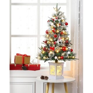 3Ft Christmas Tree,with 78 LED Lights,8 Lighting Modes with Elk Base ...