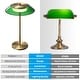 Green Glass LED Table Banker's Lamp, Desk Lamp with Vintage Brass Body ...
