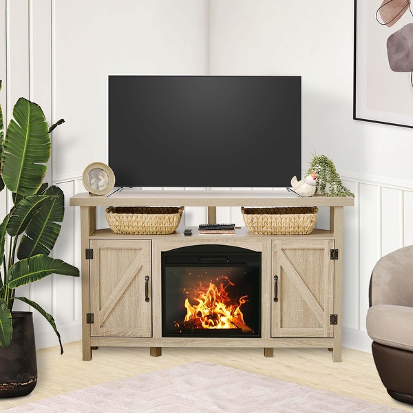 Farmhouse Corner TV Stand for TVs up to 60
