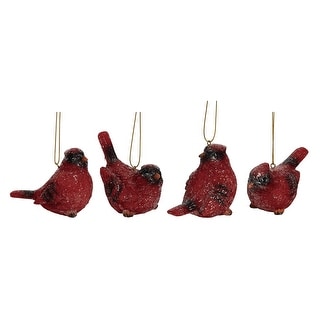 Transpac Resin 3.25 in. Red Christmas Glitter Cardinal Ornament Set of ...