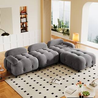 Modern Straight Row Sectional Sofa for Living Room, Modular Corner ...