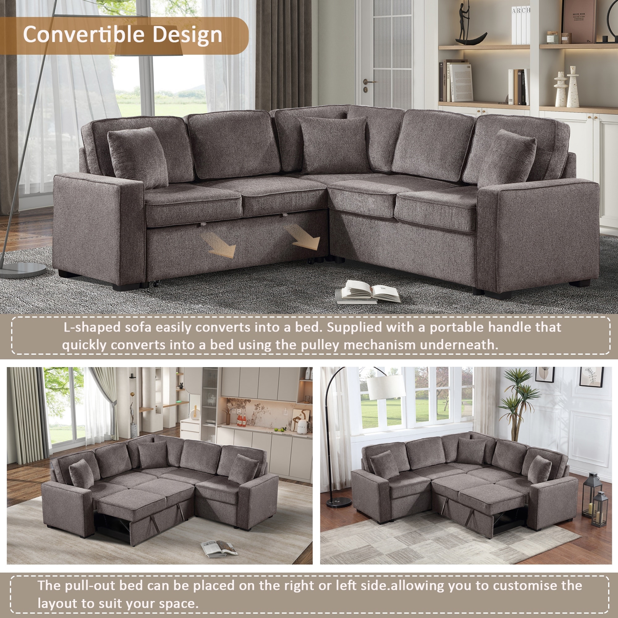 Brown Fabric Sectional Sofas - Bed Bath & Beyond