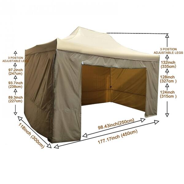 10x15 Ft Canopies Commercial Tents Market Stall With 6 Removable ...