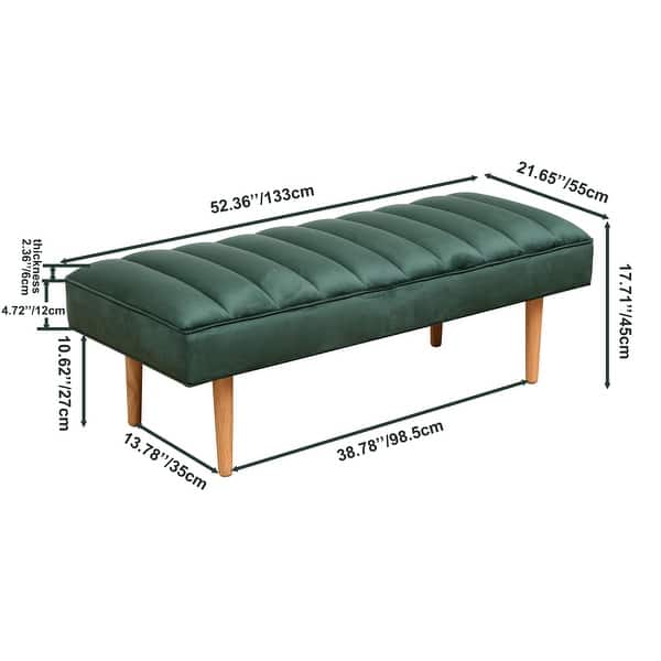 Channel Tufted Bench White Sherpa Upholstered End of Bed Benches with ...