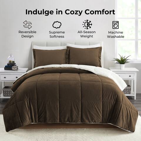 Swift Home Reversible Micromink and Sherpa Down Alternative Bedding ...