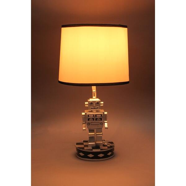 Zeckos 1960'S Style Square Head Robot Table Lamp With Shade - 16.5 X 9 ...