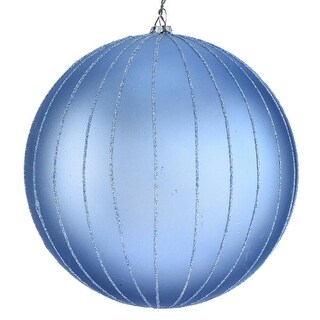 Vickerman 6" Periwinkle Matte Glitter Ball Christmas Ornament, 2 pieces ...