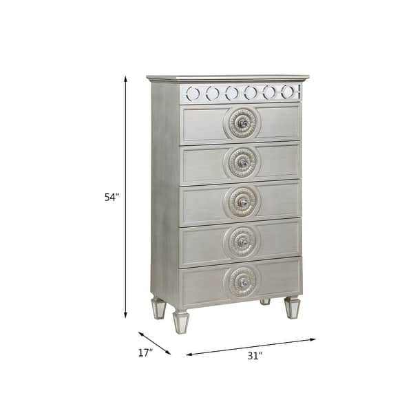 ACME Varian 5 Drawers Chest in Silver - Bed Bath & Beyond - 37363013