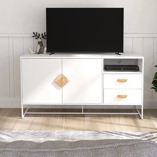 Modern TV Stand for 47 Inch TV, Entertainment Center with Drawers and ...