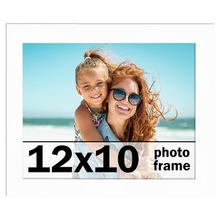 12x10 Frame White Solid Wood Picture Frame Includes UV Acrylic Shatter ...