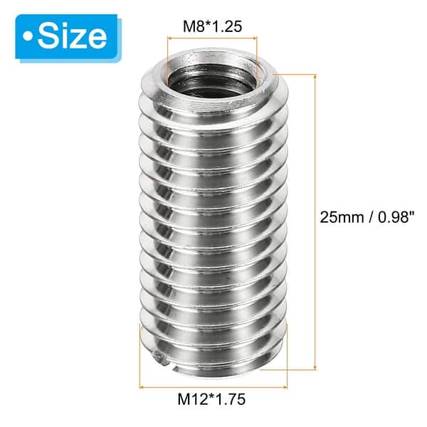 Thread Repair Insert Nut Adapters Reducer M12x1.75 Male M8x1.25 Female - Bed Bath & Beyond ...