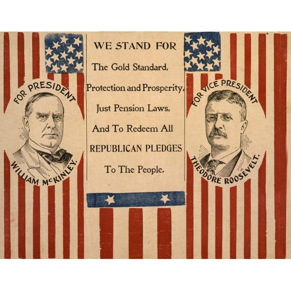 Campaign Poster For William Mckinley And Theodore Roosevelt History ...