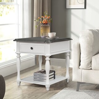Classical End Table with Open Styled Shelf for Living Room - Bed Bath ...