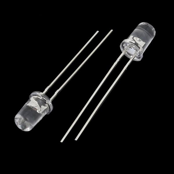 DC 3-3.2V 20mA Bright LED Lamp 5mm Round Green Light Emitting Diodes ...