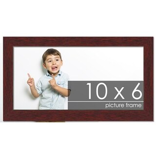 10x6 Traditional Mahogany Complete Wood Picture Frame with UV Acrylic ...
