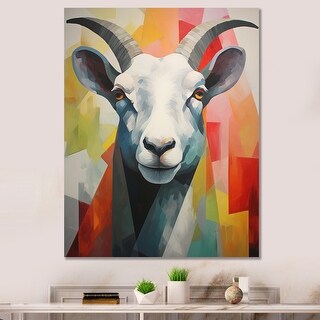 Designart "Abstract Colorful Sheep I" Sheep Canvas Print - Bed Bath ...