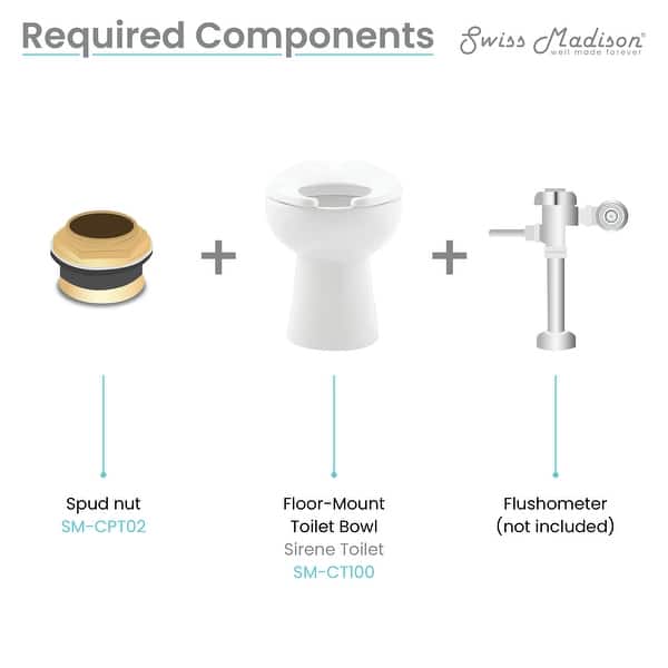 Sirène Floor-Mounted Commercial Elongated Top Flush Spud Flushometer ...