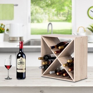 4 Cube Wine Rack Holds 12-16 Bottles, Classic Style Wine Racks - Bed ...