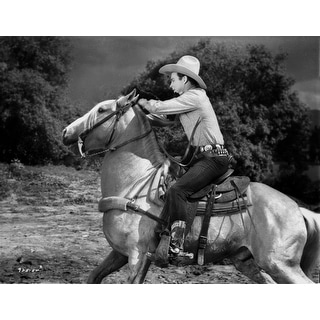 Roy Rogers Riding A Horse in Black and White Photo Print - Bed Bath ...