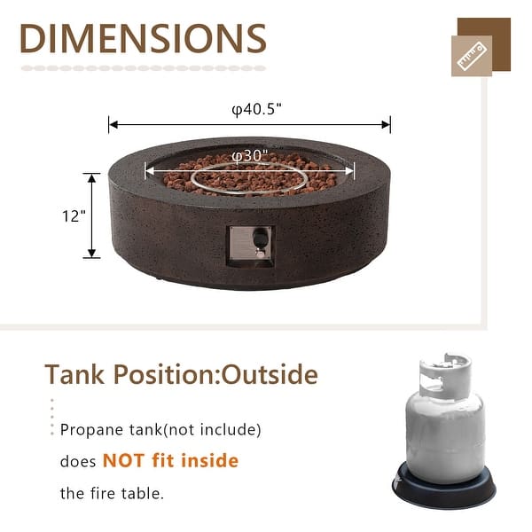 COSIEST Outdoor Propane Fire Pit Tank Outside with Waterproof Cover ...