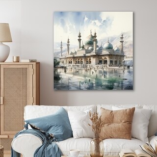 Designart "Prophets Masjid Al Haram Mosque I" Islam Grey Wall Decor ...