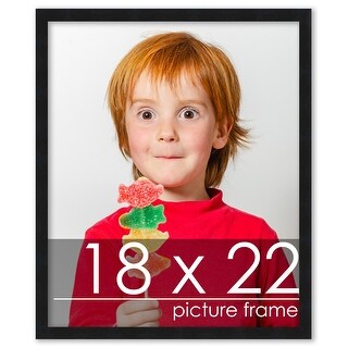 18x22 Contemporary Black Complete Wood Picture Frame with UV Acrylic ...