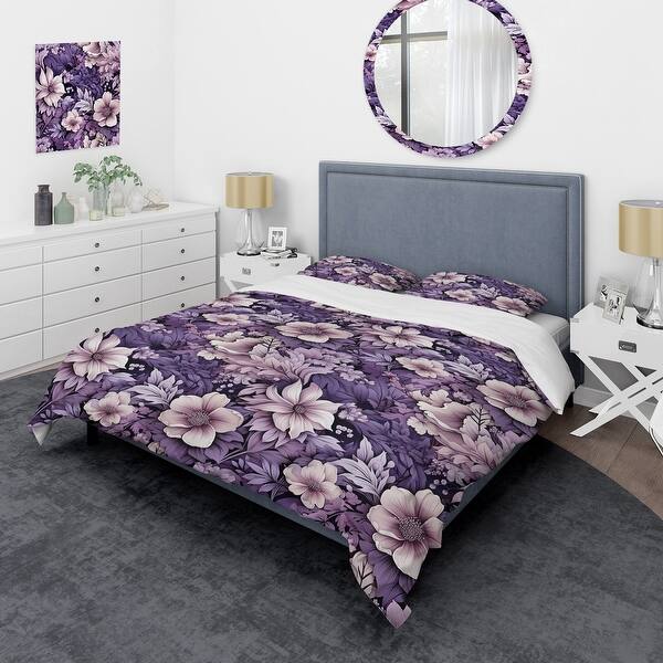 Designart "Eerie Elegance Moody Patterns" Pink Cottage Bedding Set With ...