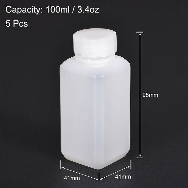 Plastic Lab Chemical Reagent Bottle, 100ml Storage Bottles, White 5pcs ...