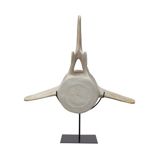 Decorative Reproduction Whale Bone with Metal Stand - 24.0"L x 7.9"W x ...