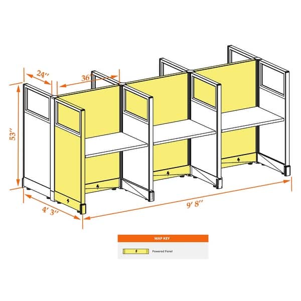 Cubicle Workstations 53H 6pack Cluster Powered - Bed Bath & Beyond ...