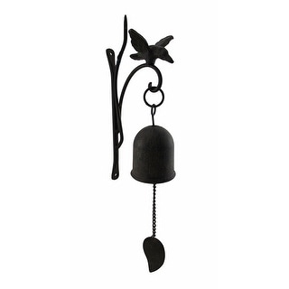 Aged Finish Cast Iron Decorative Hanging Hummingbird Bell - Bed Bath ...