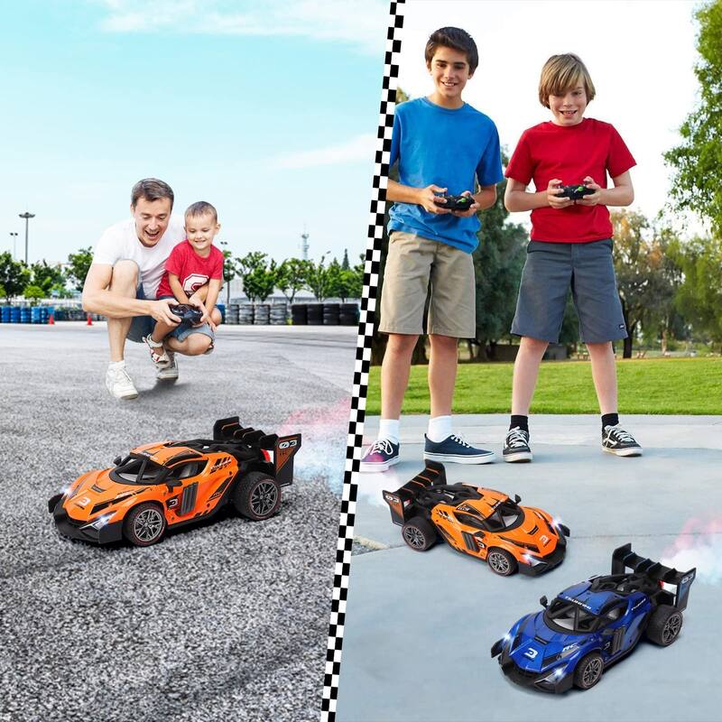 2 Pack Remote Control Drift Car with Spray and Light, Fog Mist High ...