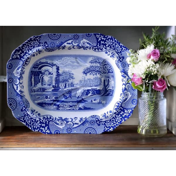 Spode Blue Italian Medium Oval Platter - 14 inch - On Sale - Bed Bath ...