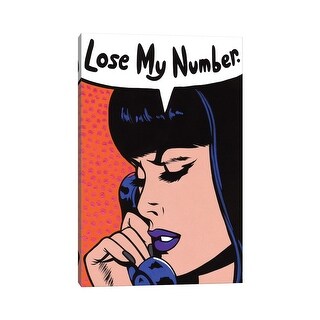 iCanvas "Lose My Number Comic Girl" by Allyson Gutchell Canvas Print ...