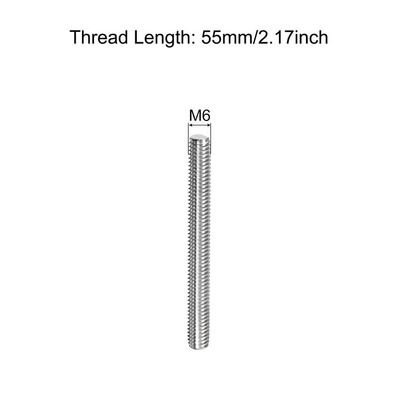 Fully Threaded Rod M6 x 55mm 1mm Pitch 304 Stainless Steel Right Hand ...