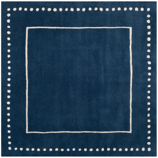 blue dot border rug