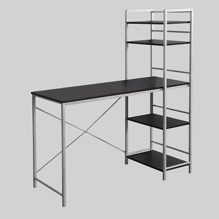 48" Computer Desk with Side Storage Shelves, Compact & Stylish Modern ...