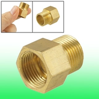 Gold Tone 3/8" PT Male 3/8" PT Female Hex Bushing Connector Adapter ...
