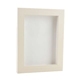 24x30 Shadow Box Frame White Washed Wood | 3/4" Usable Display Depth ...